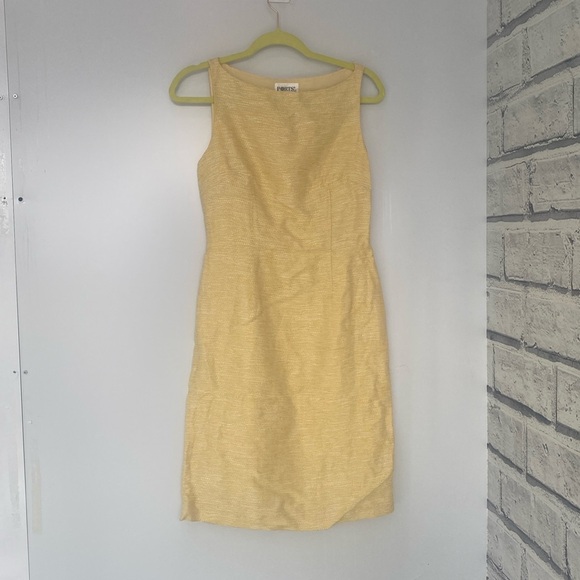 Ports International | Dresses | Boat Neck Sleeveless Light Yellow Tweed ...